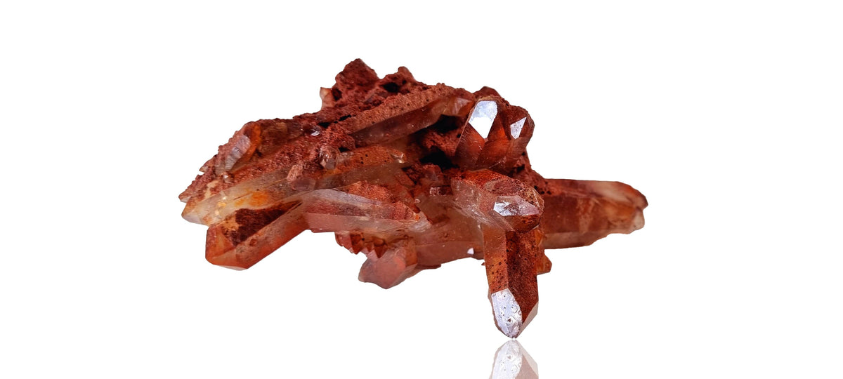 Red Quartz var. Ferruginous Quartz Crystal Cluster ( Cabinet Size ...